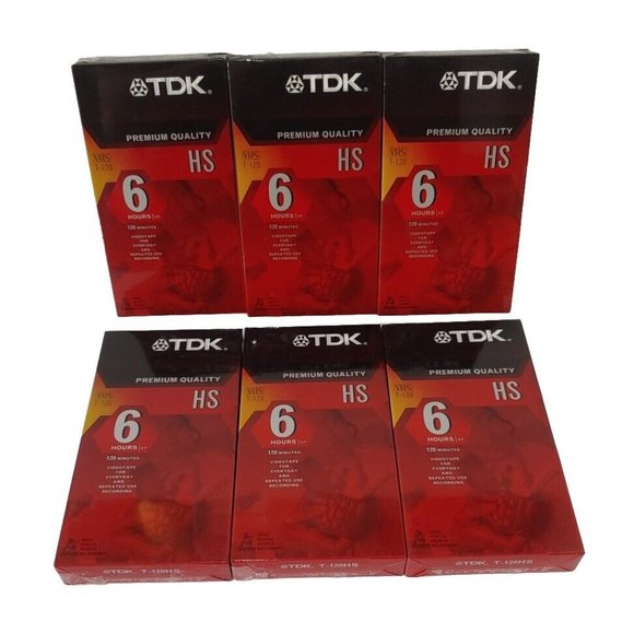 TDK | Media | Tdk T2 Premium Quality Hs 6 Hour Vhs Blank Tapes Sealed Lot Of 6 New | Poshmark